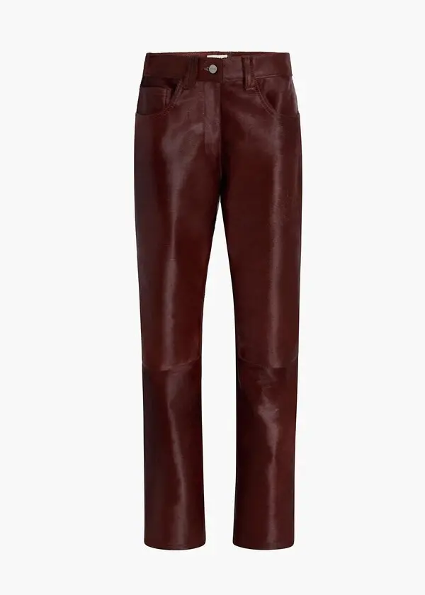 Khaite Callum Pant In Haircalf - Bordeaux