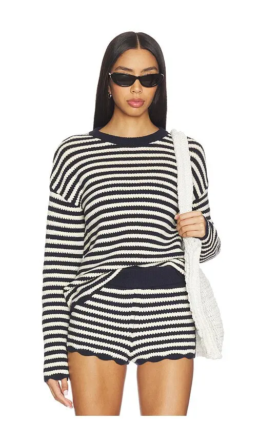 Ciao Lucia Febo Pullover In Navy,white - Stripe