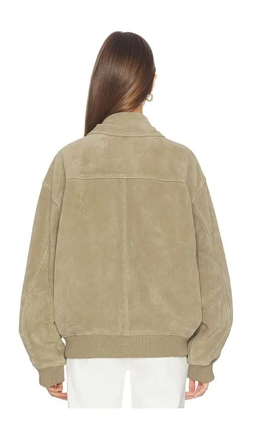 Citizens Of Humanity Vivienne Suede Bomber Jacket - Deep Olive