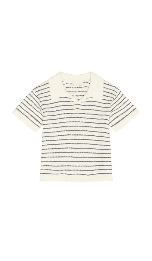 RYLEE + CRU Knit Polo - Marine Stripe