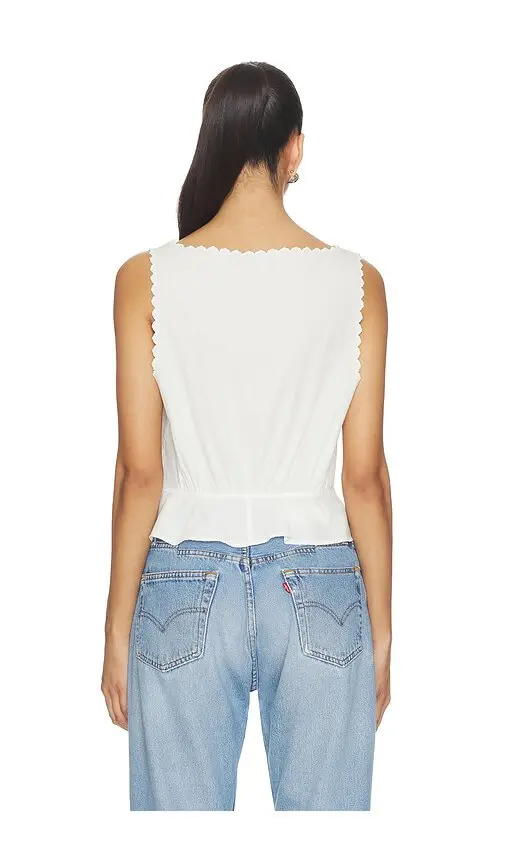 RE/DONE Jerry Tank Blouse Top In Ivory