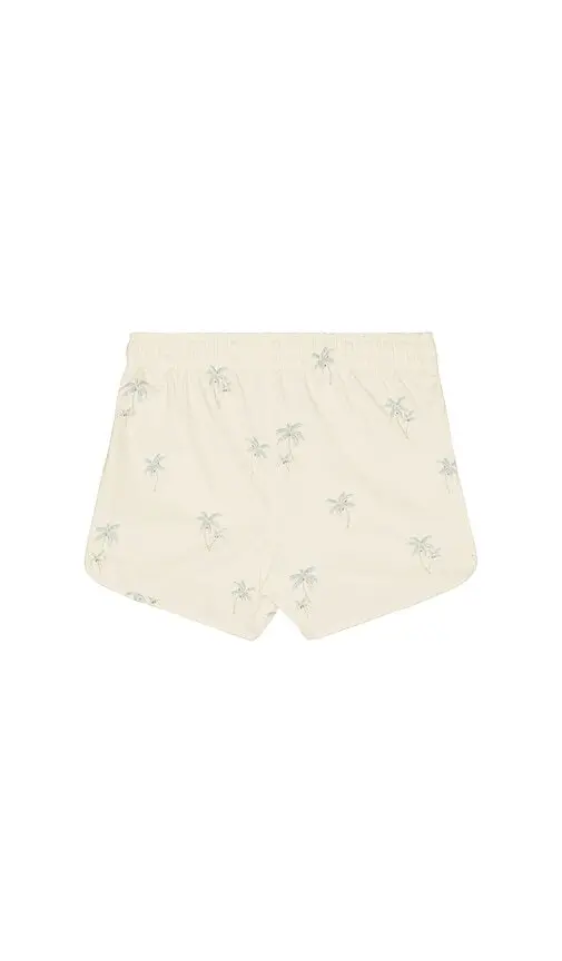 RYLEE + CRU Swim Trunk In Ivory - Palms
