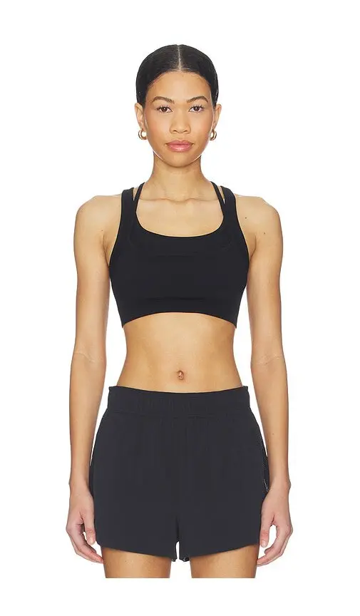 Beyond Yoga Seamless Double Layer Mesh Bra - Black