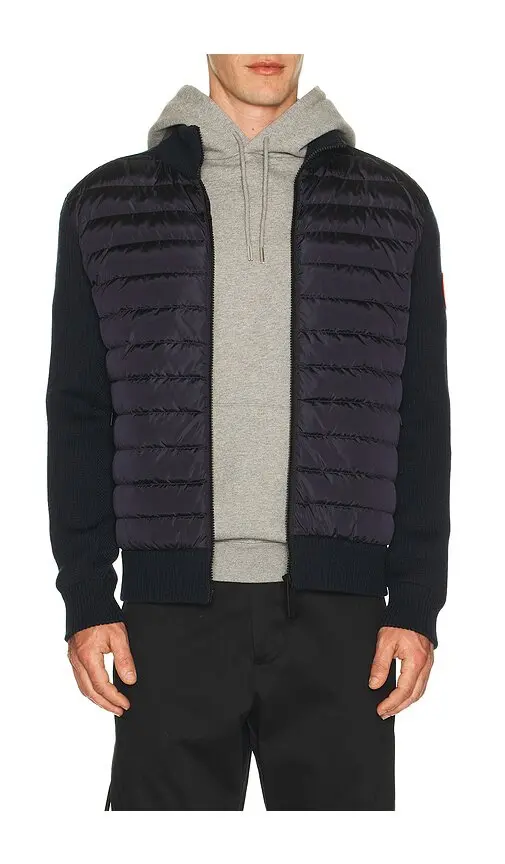 Canada Goose Hybridge Knit Jacket In Navy
