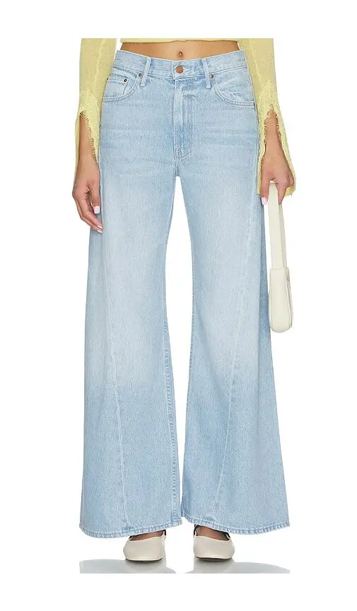 MOTHER The Lemon Twist Sneak Jeans In Baby Blue - Munchies