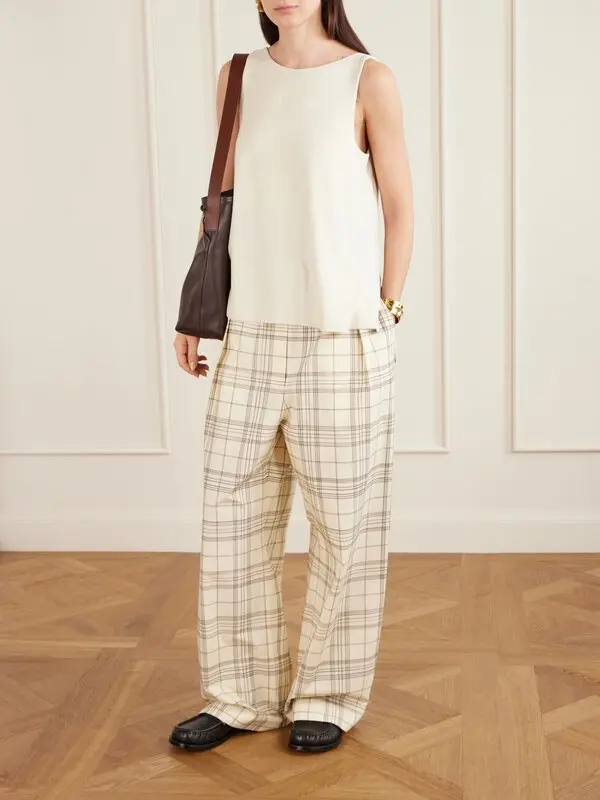 Loewe Anagram Embroidered Ribbed-knit Tank Top - Neutrals