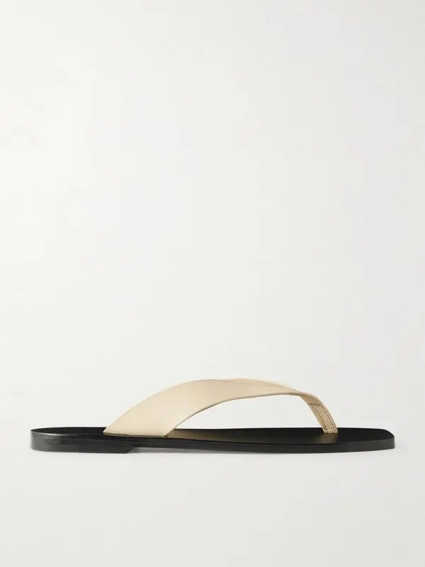 A.emery Kinto Leather Flip Flops - Neutrals