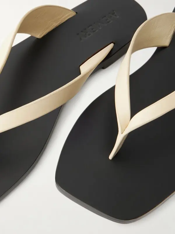 A.emery Kinto Leather Flip Flops - Neutrals