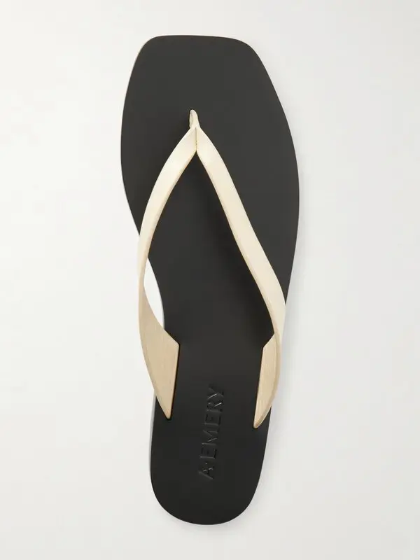 A.emery Kinto Leather Flip Flops - Neutrals