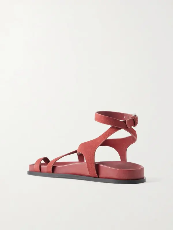 A.emery Jalen Slim Leather Sandals - Red