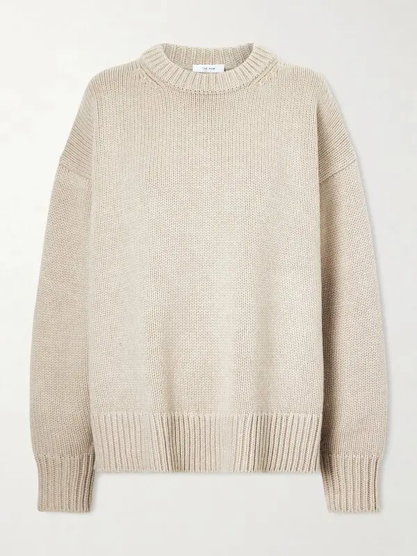 THE ROW Ophelia Oversized Wool And Cashmere Blend Sweater - Neutrals