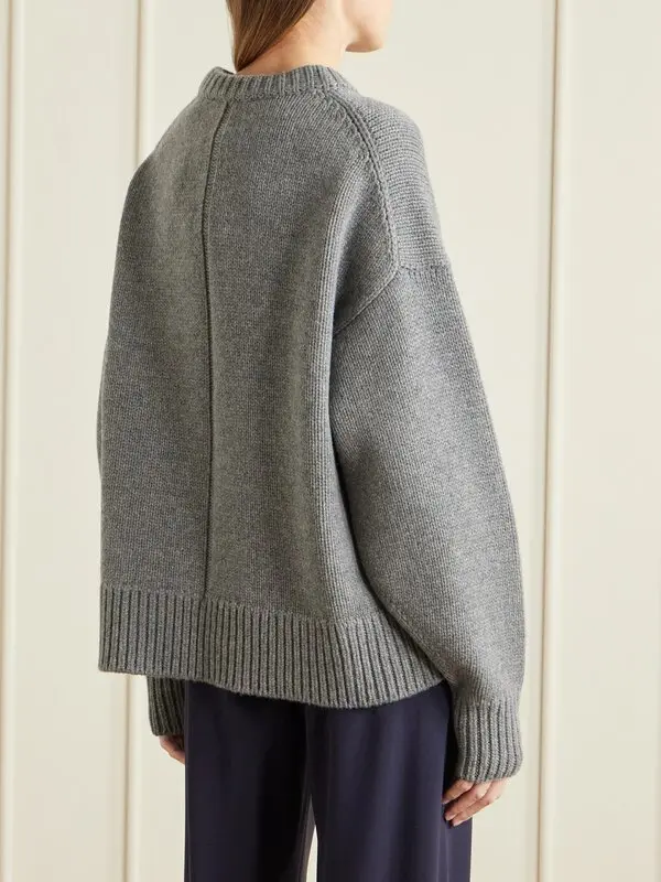 THE ROW Ophelia Oversized Wool And Cashmere-blend Sweater - Gray