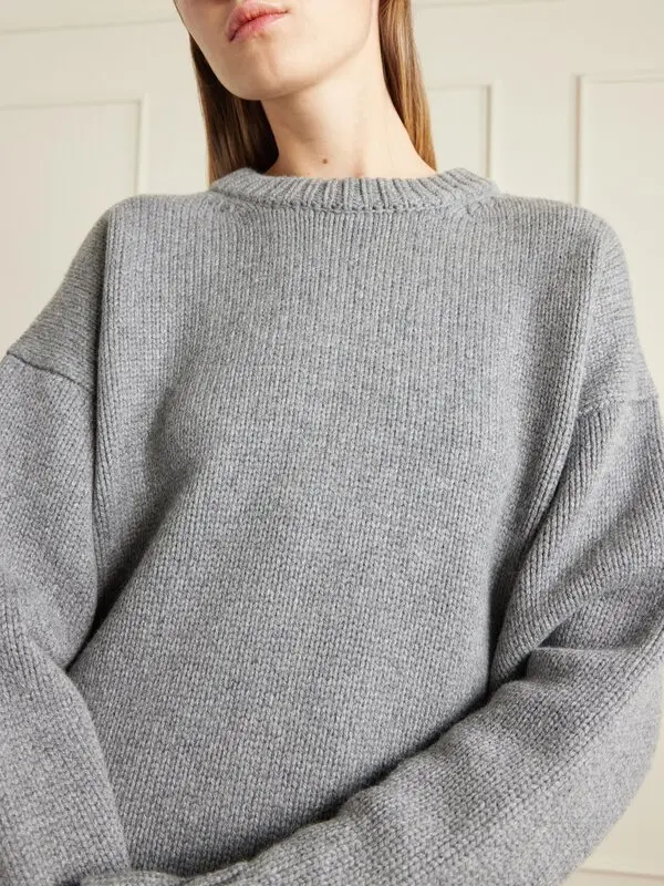 THE ROW Ophelia Oversized Wool And Cashmere-blend Sweater - Gray