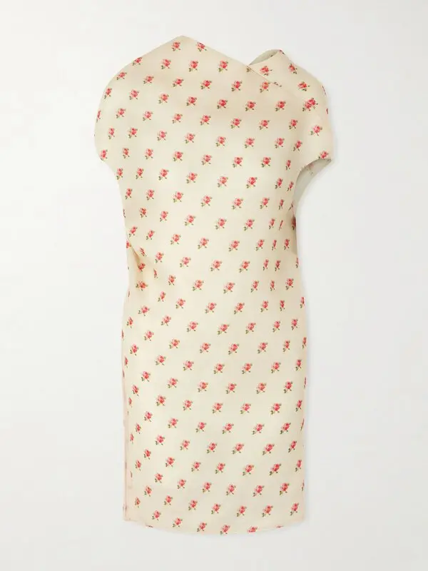 Khaite Floral-print Silk-organza Mini Dress - Pink