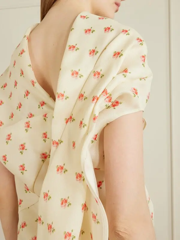 Khaite Floral-print Silk-organza Mini Dress - Pink