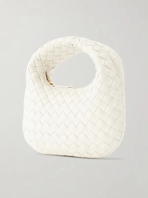 Bottega Veneta Baby Veneta Intrecciato Leather Shoulder Bag - White