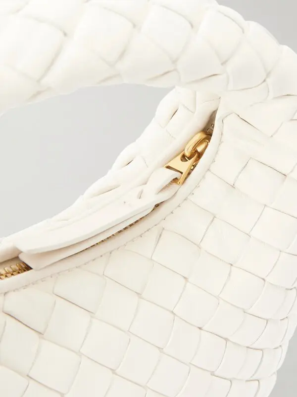 Bottega Veneta Baby Veneta Intrecciato Leather Shoulder Bag - White