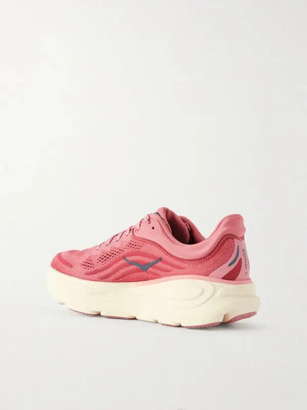 HOKA® Bondi 9 Rubber-trimmed Sneakers - Pink