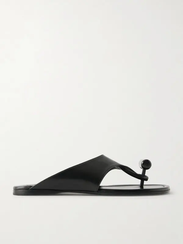 Loewe Toggle Leather Slides - Black