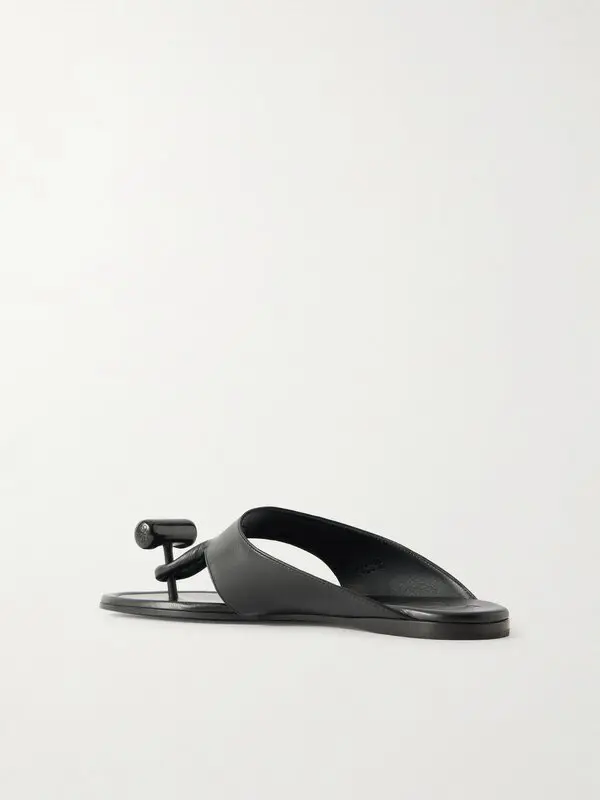 Loewe Toggle Leather Slides - Black