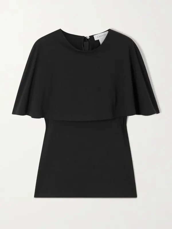 LANVIN Cape-effect Cotton And Silk-blend T-shirt