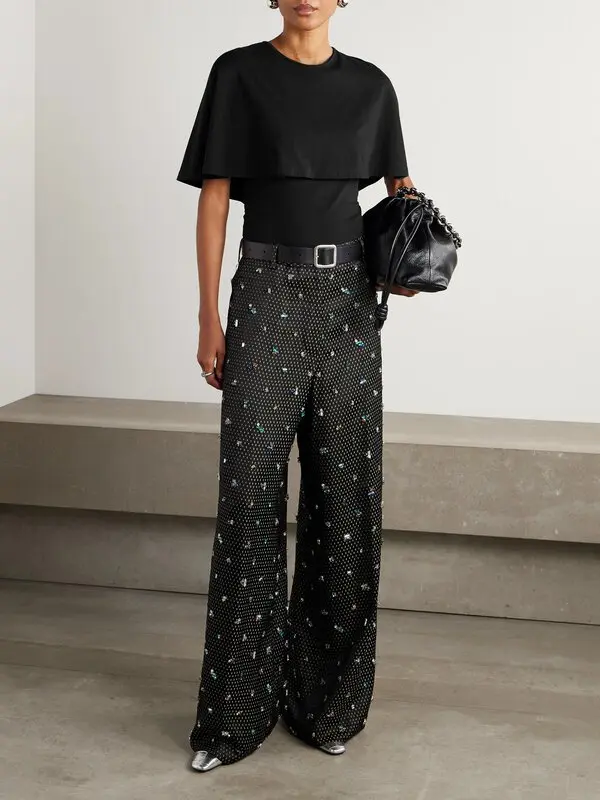 LANVIN Cape-effect Cotton And Silk-blend T-shirt