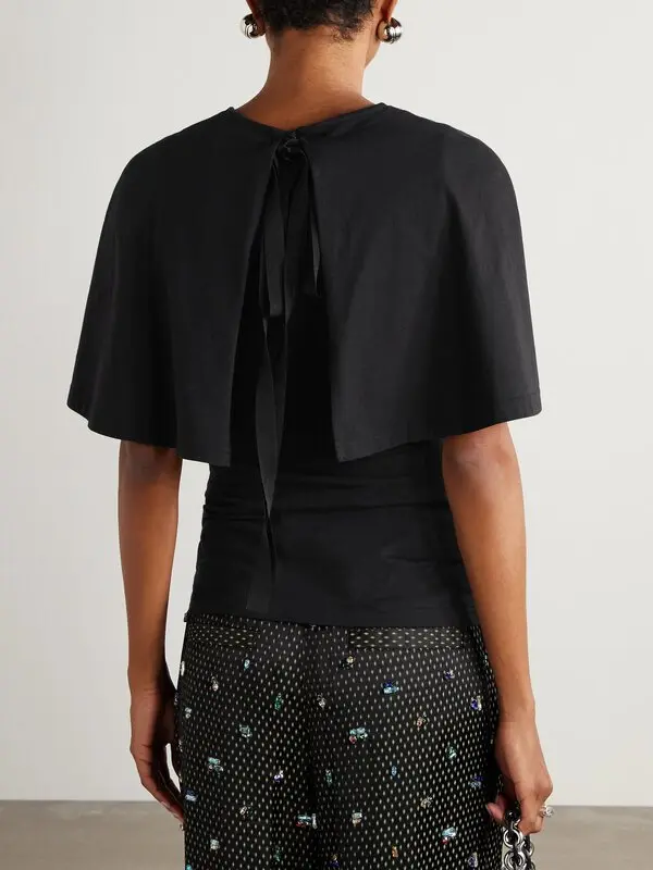 LANVIN Cape-effect Cotton And Silk-blend T-shirt