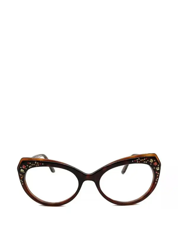 FRANCIS KLEIN Emilie Embellished Cat-eye Eyeglasses - Brown