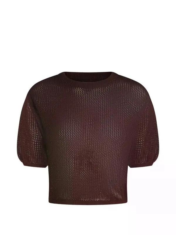Antonelli Firenze Pointelle-knit Top - Brown
