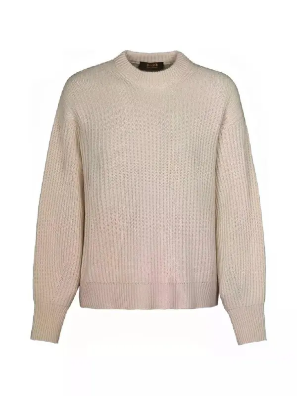 MOORER Puff-sleeve Crew-neck Sweater