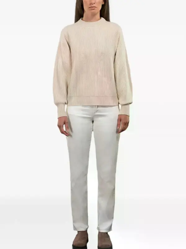 MOORER Puff-sleeve Crew-neck Sweater