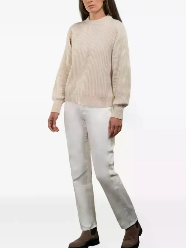 MOORER Puff-sleeve Crew-neck Sweater