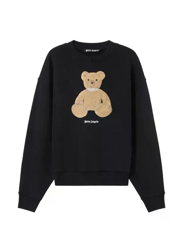 Palm Angels Textured Bear Graphic Sweatshirt
