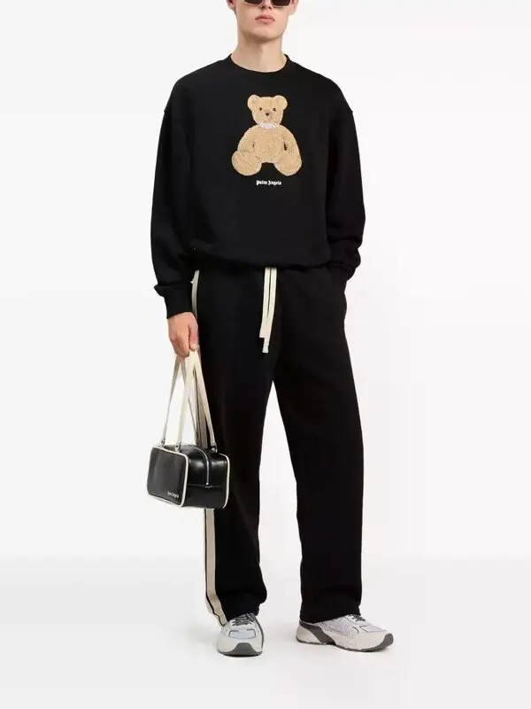 Palm Angels Textured Bear Graphic Sweatshirt