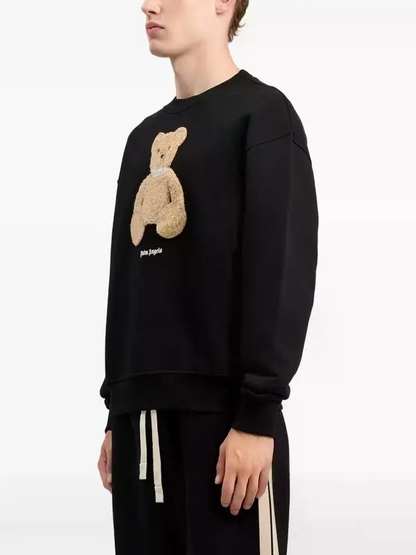 Palm Angels Textured Bear Graphic Sweatshirt