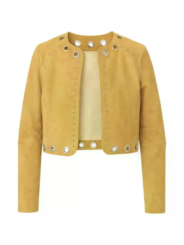 ZUT Studded Suede Jacket - Yellow
