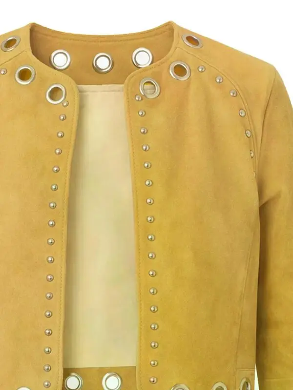 ZUT Studded Suede Jacket - Yellow