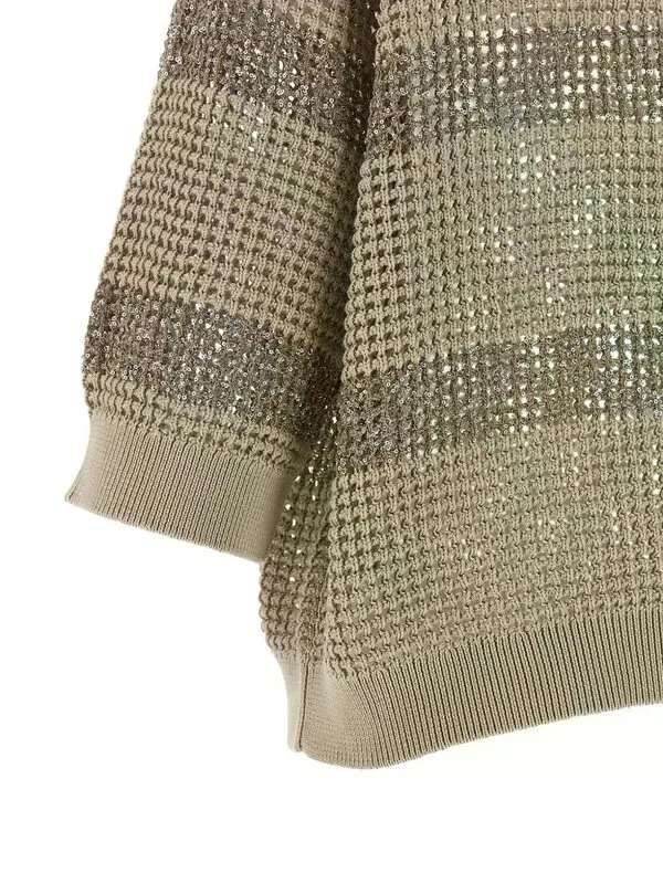 Brunello Cucinelli Sequin-embellished Striped Sweater