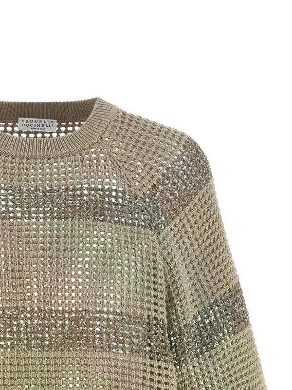 Brunello Cucinelli Sequin-embellished Striped Sweater