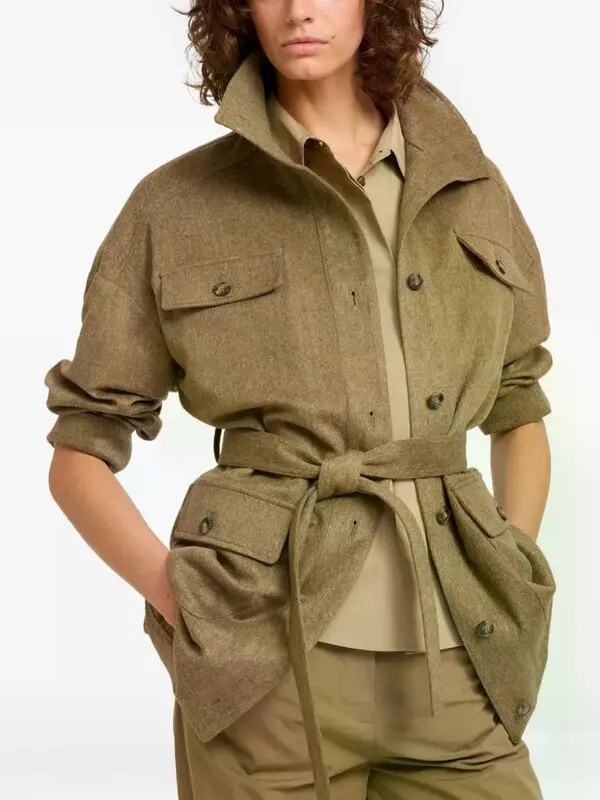 YVES SALOMON Button Belted Cashmere Jacket