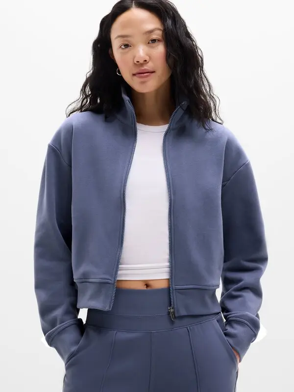 Athleta Forever Fleece Track Jacket - Celestial