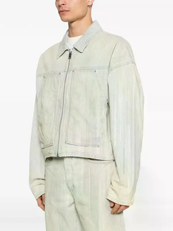 PURPLE BRAND Striped Zip Jacket