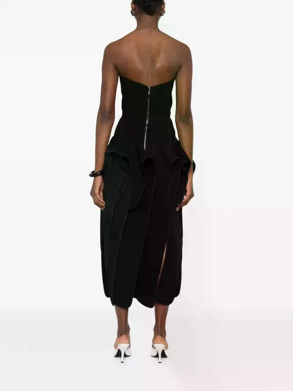 Maticevski Strapless Ruffled Midi Dress