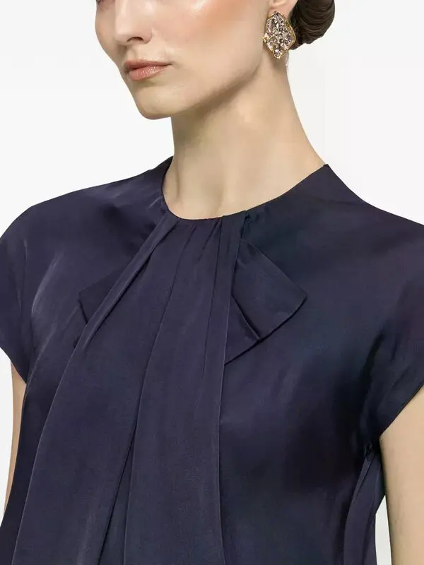 NISSA Pleated Blouse - Blue