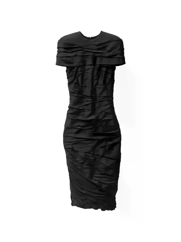 Versace Draped Envers-satin Midi Dress