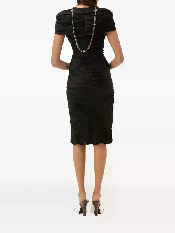 Versace Draped Envers-satin Midi Dress