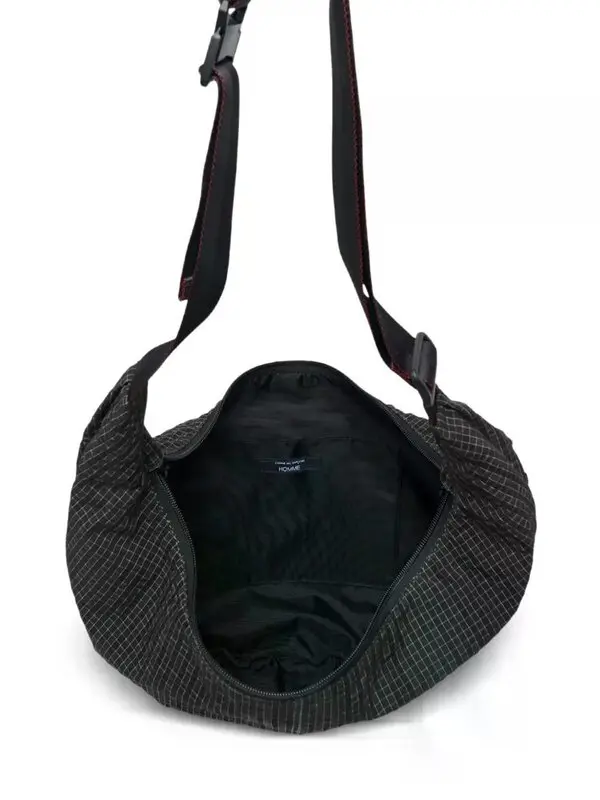 Comme Des Garçons Grid-pattern Shoulder Bag - Black