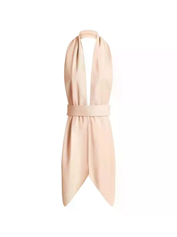 Alberta Ferretti Belted Halterneck Top - Neutrals
