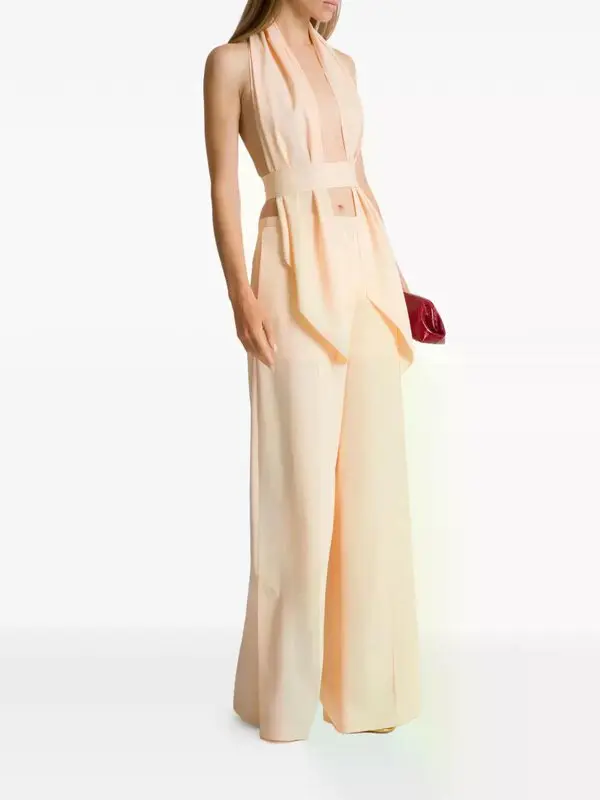 Alberta Ferretti Belted Halterneck Top - Neutrals