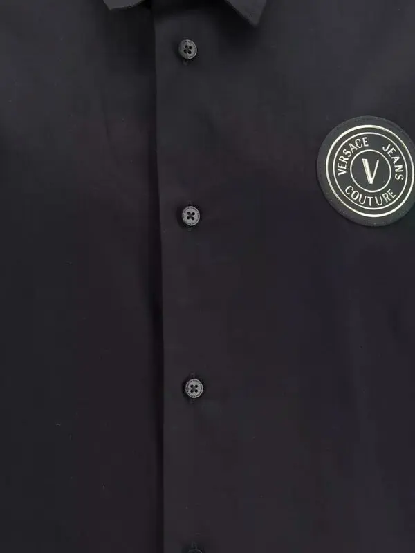 Versace Emblem-patch Shirt - Black